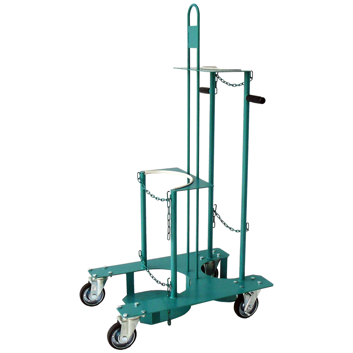 ガスボンベ低床2連吊り台車(酸素、アセチレン、プロパン20kg兼用)/M969GA-2TW | シロ産業