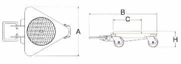 クリーン環境用重量物運搬ローラー/M1147L-4D/測定/包装/物流/専門 - 株式会社シロ産業
